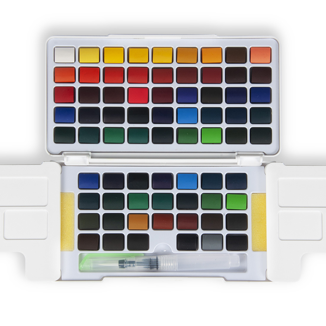 Watercolor Half Pan Set-72colors with plastic case - Becreative